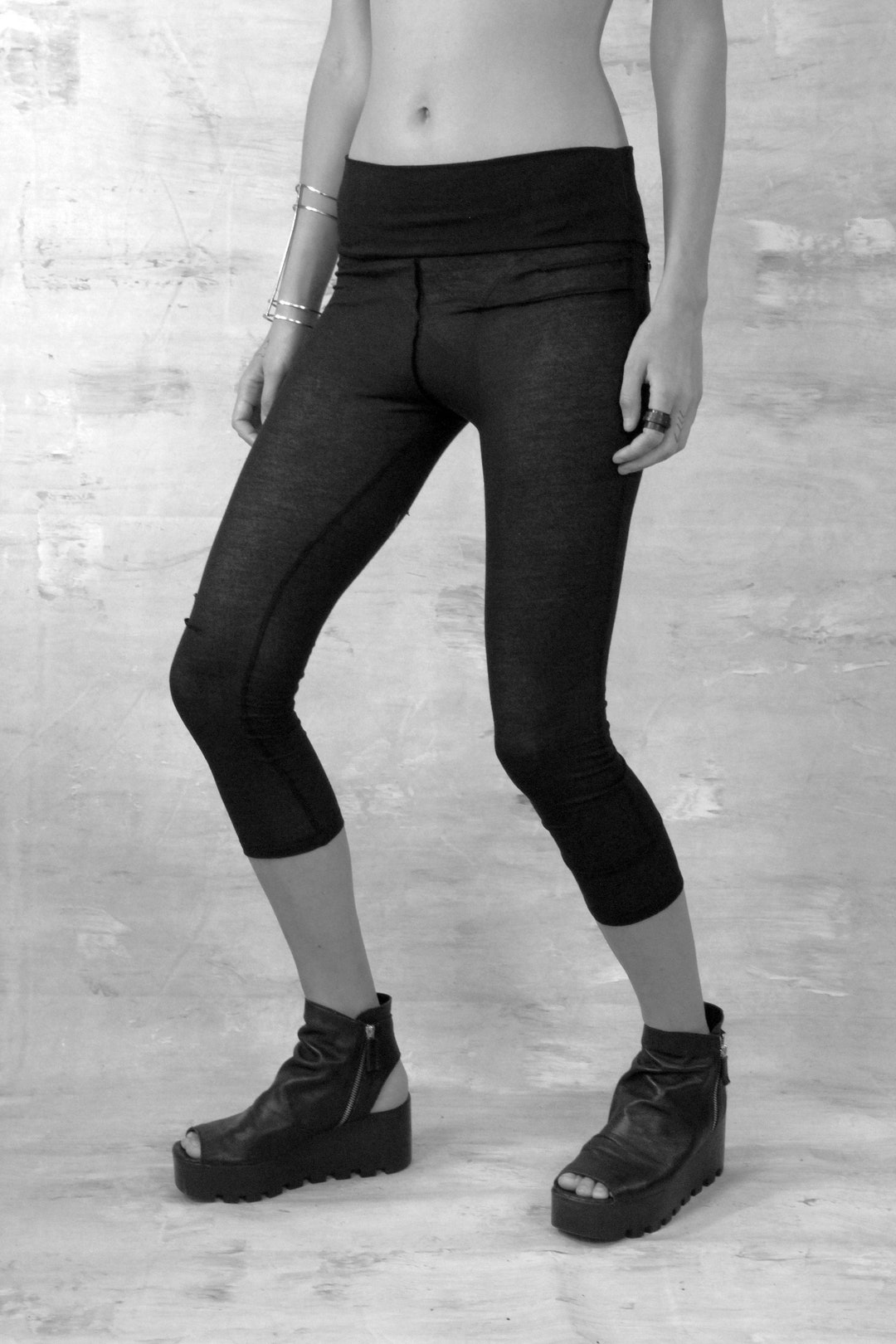 Transparent Black Leggings | Black Knit Leggings | Women's Urban ...