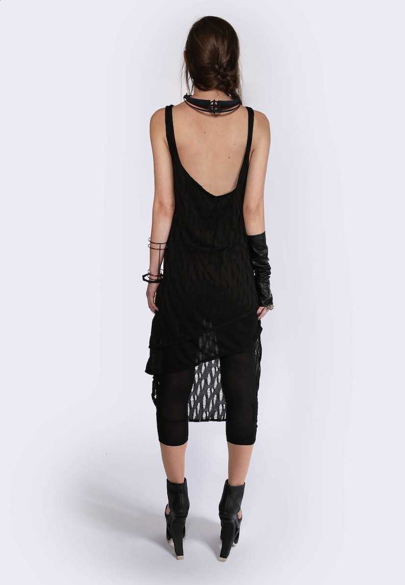 Long Distressed Singlet Dress Sheer Summer Dress Dark Fashion Dystopian ...