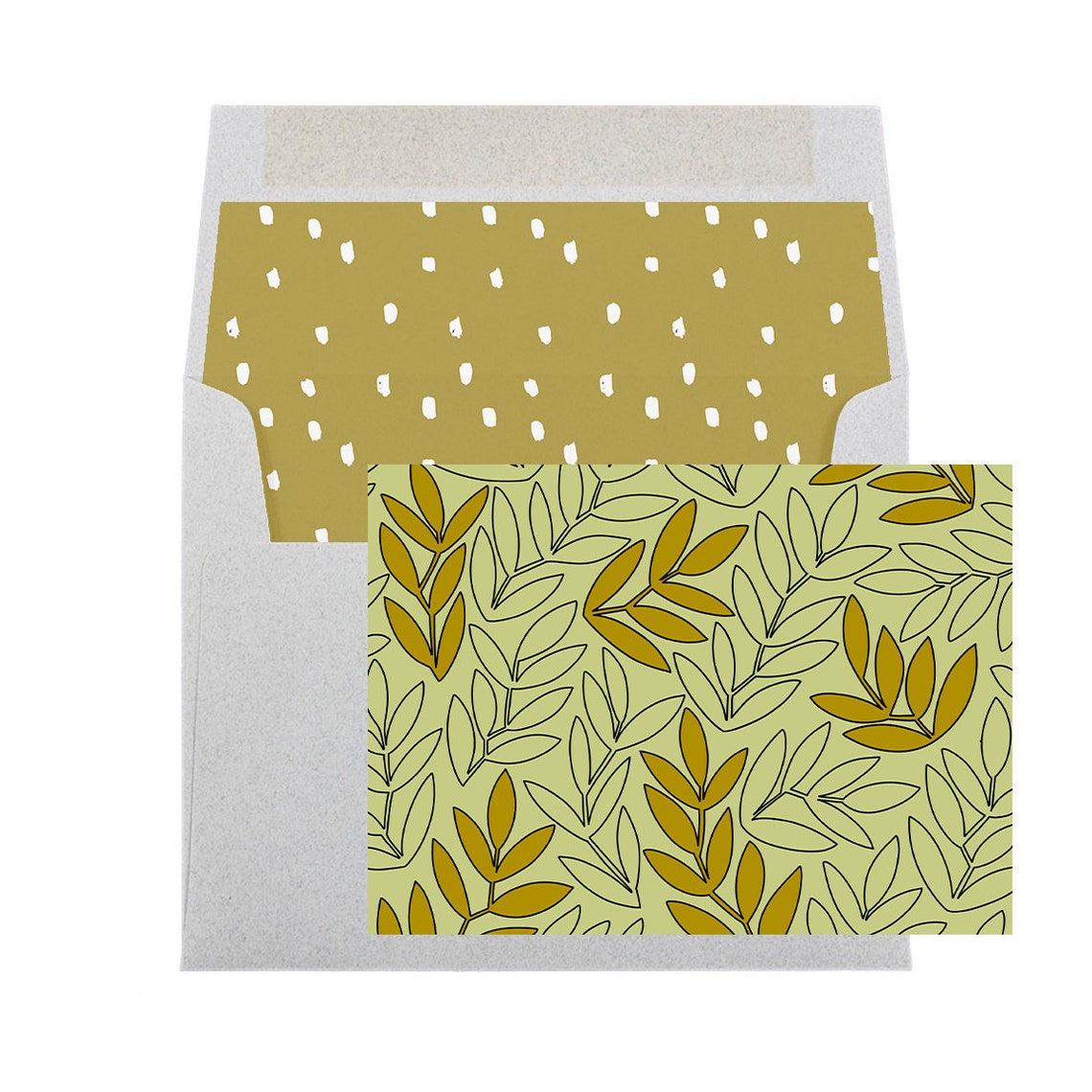 Leaf Design Greeting Card Set of 4 - Etsy