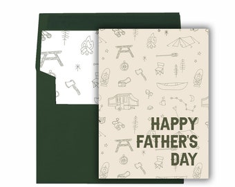 Happy Father's Day, Camping Father's Day Card, Card for Dad, Card for ...