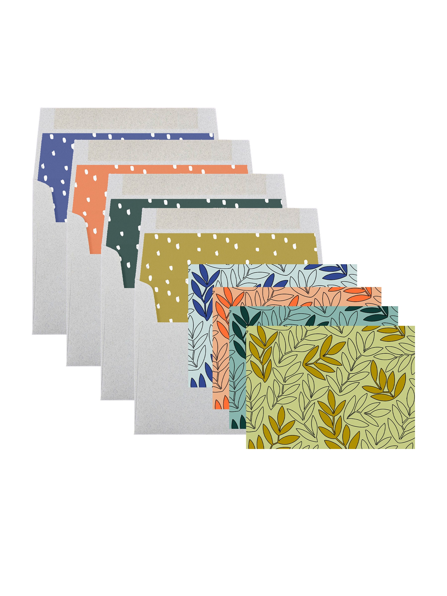 Leaf Design Greeting Card Set of 4 - Etsy