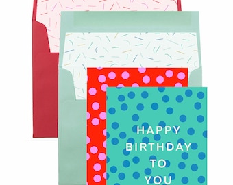 Happy Birthday to You Chevron Patterned Greeting Card in Turquoise ...