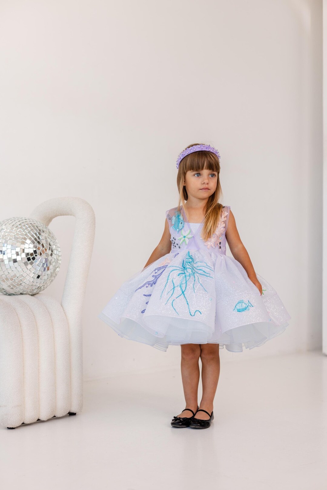 Mermaid Birthday Marine Theme Party Dress, Tutu Sparkling Pageant Girl ...
