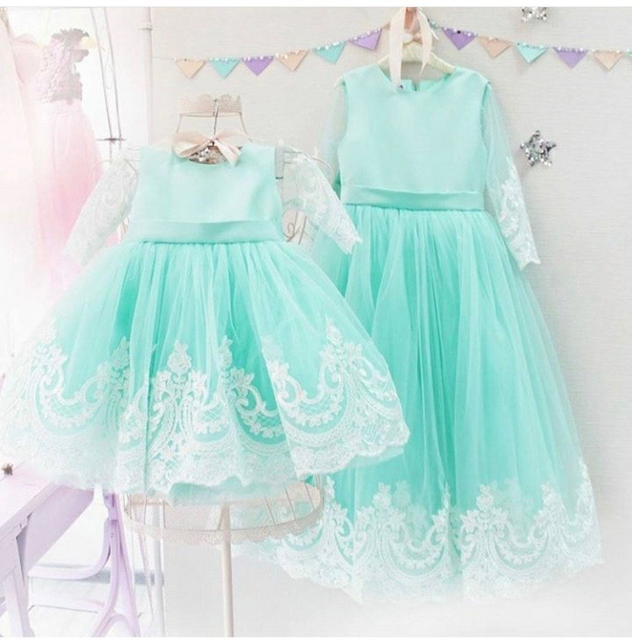 Matching Siblings Mint Dress Sister Matching Dresses Matching | Etsy