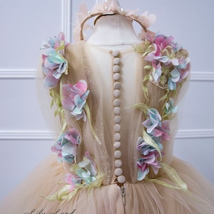 Floral Dress Birthday Party, Tutu Flower Girl Dress, Tulle Dress 3D ...