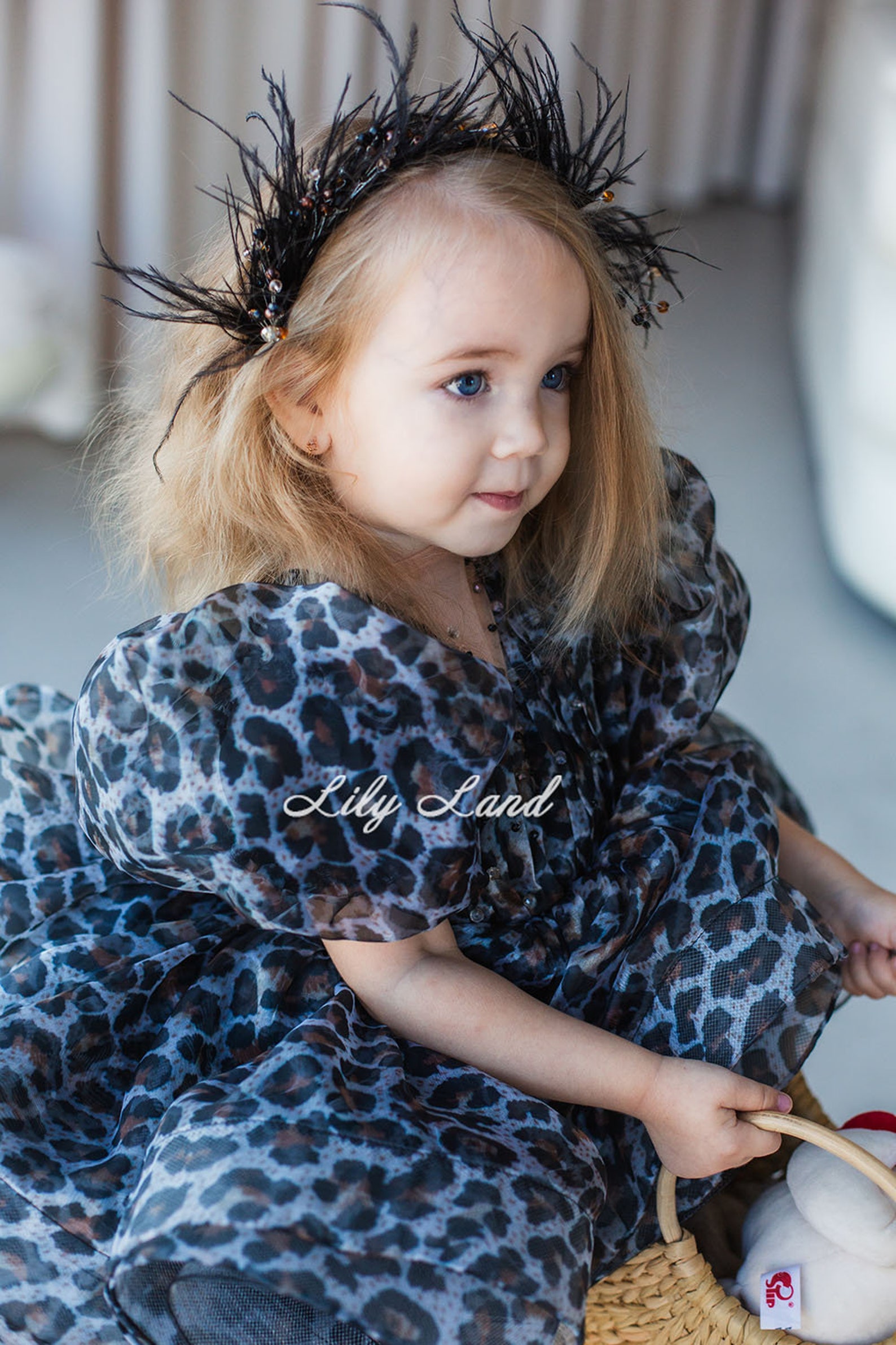 Leopard Puffy Halloween Birthday Baby Dress, Wedding Guest Dress With ...