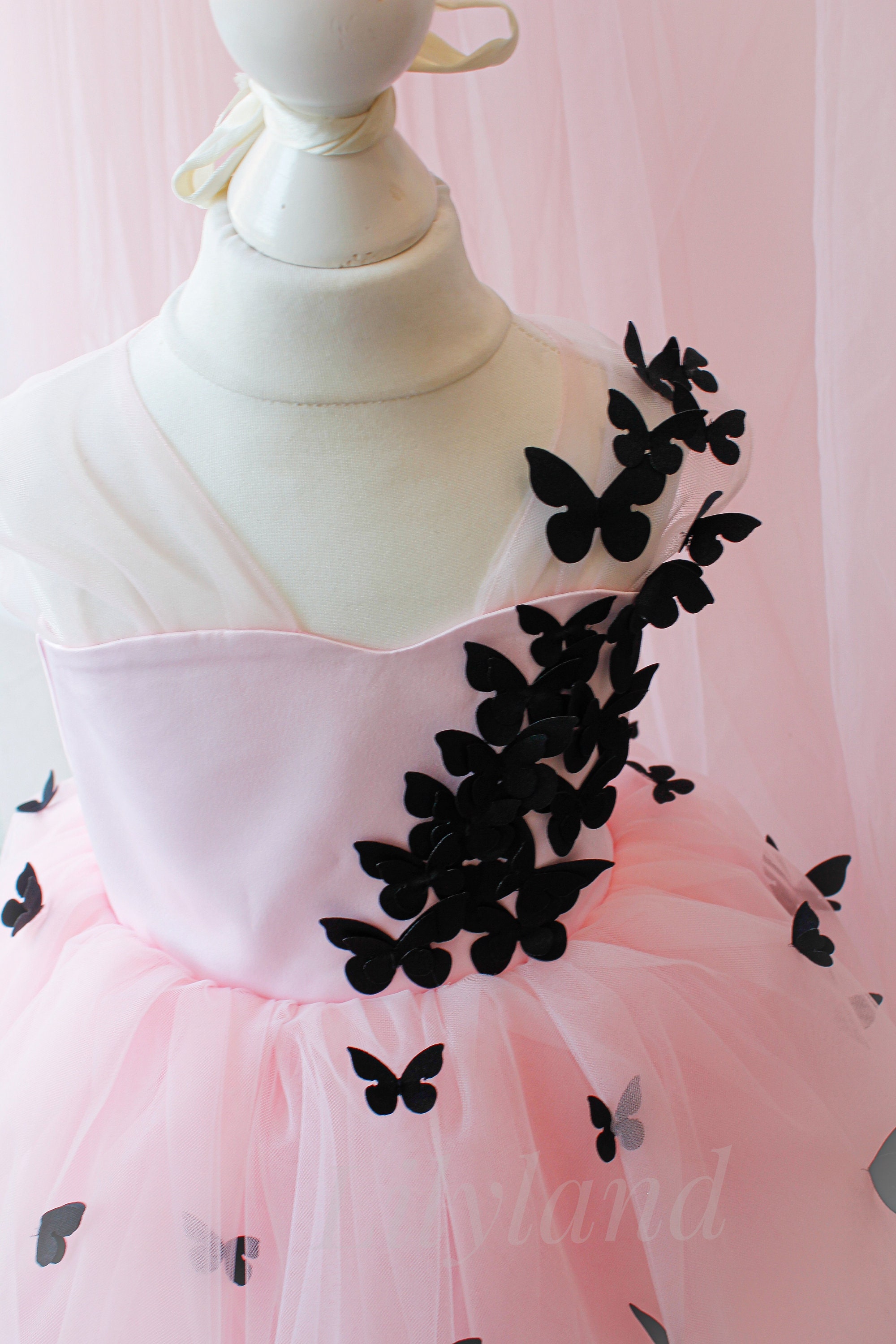 Cute Baby Butterfly Dress Soft Pink, Black and Pink Little Butterfly ...