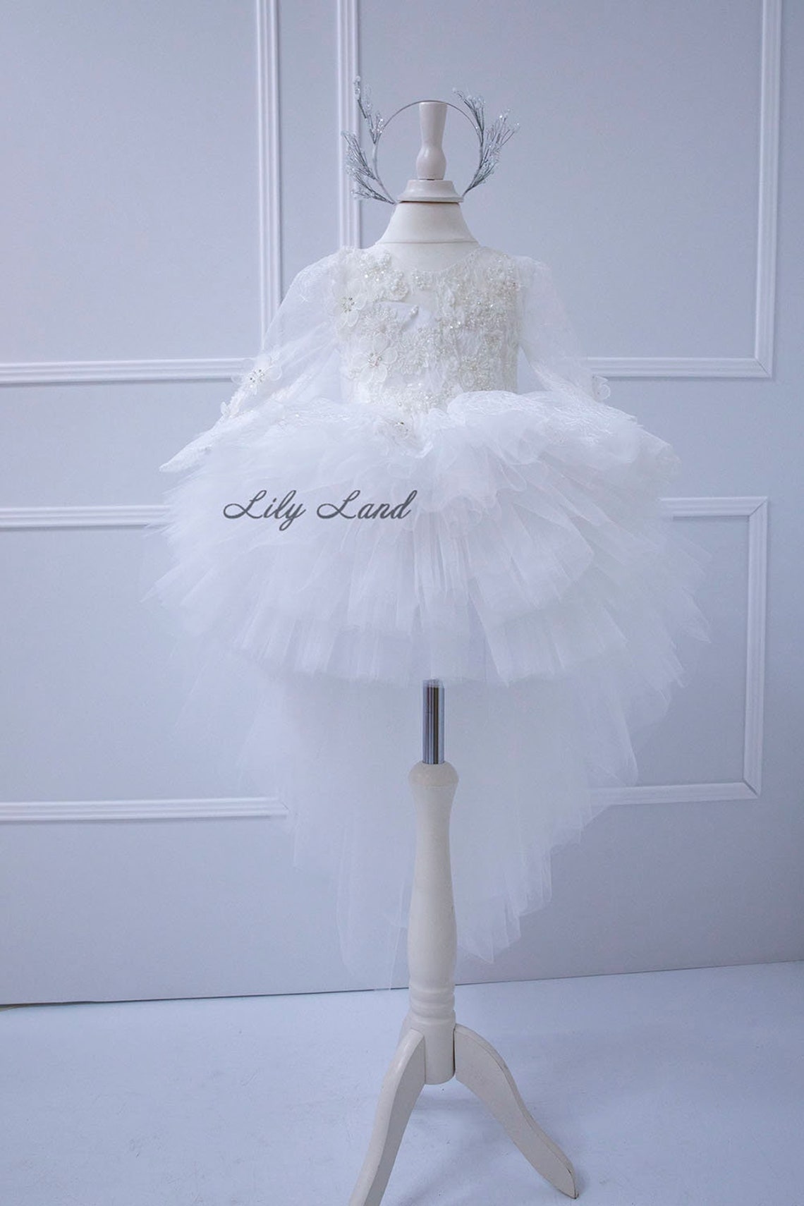 White First Communion Lace Dress Baptism Wedding Flower Girl - Etsy