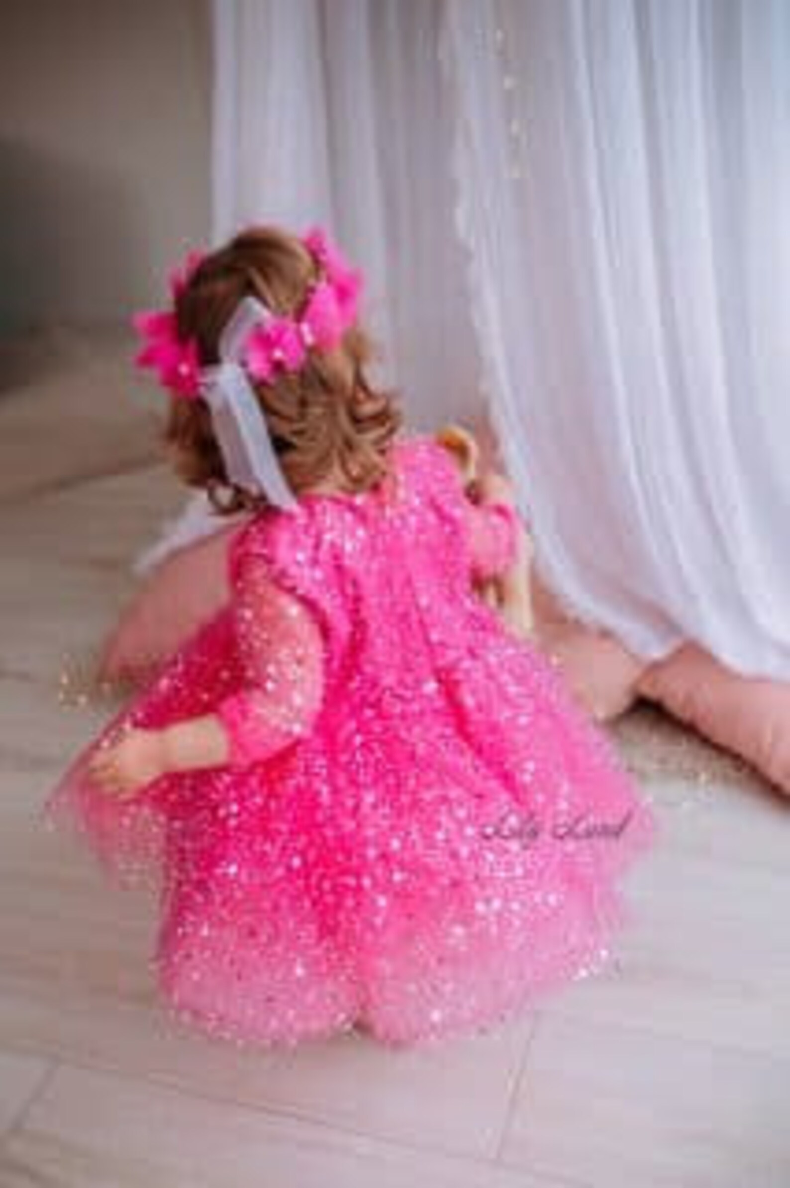 Pink Princess Baby Birthday Dress, Sparkling Tutu Flower Girl Dress ...