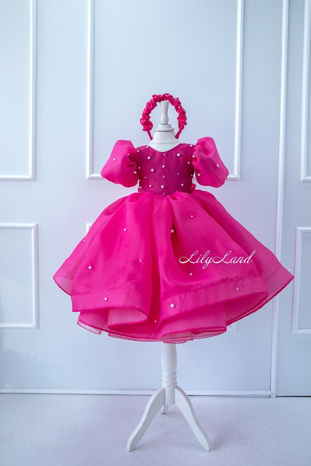 Raspberry Puffy Birthday Party Baby Dress, Wedding Guest Dress, Tutu ...