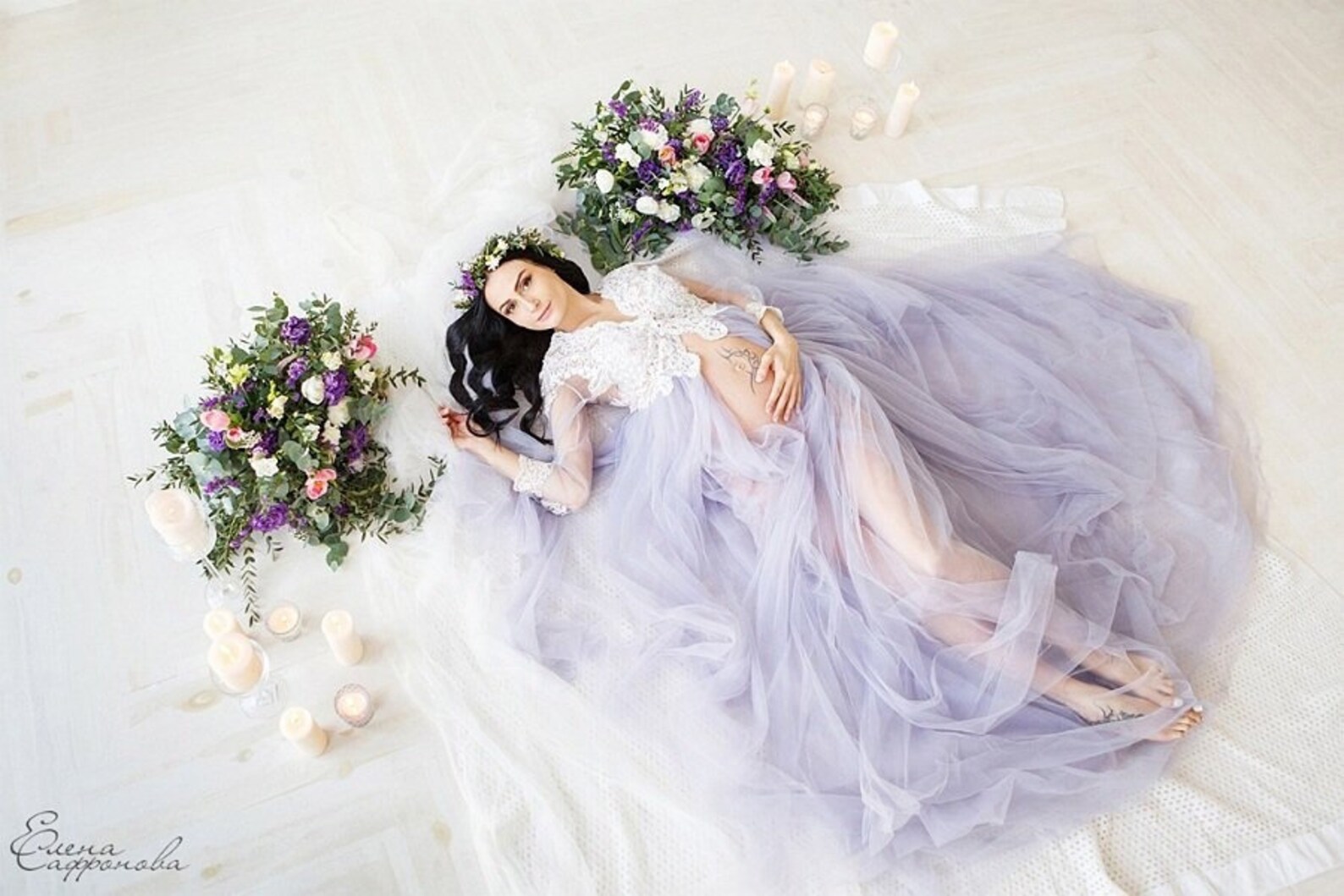 Lavender Pregnancy Photo Prop Maternity Photo Boudoir Dress | Etsy