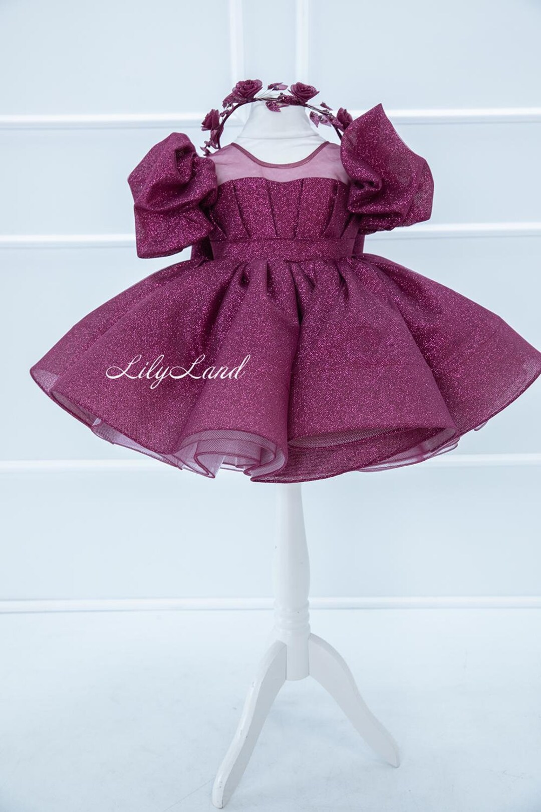 Raspberry Tutu Puffy Birthday Baby Dress, Flower Girl, Sparkling Prom ...