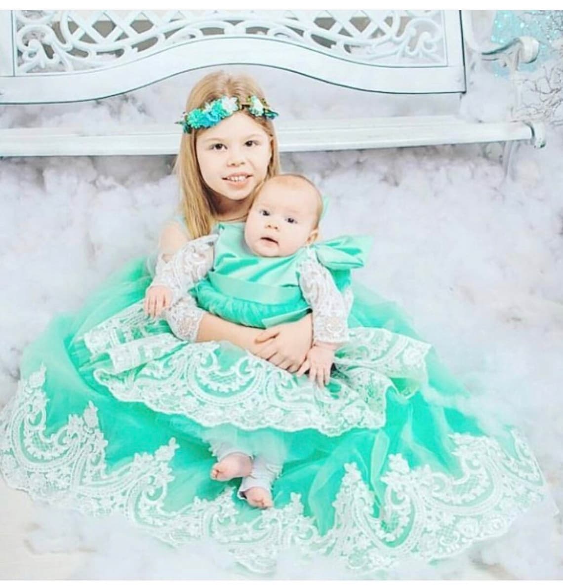 Matching Siblings Mint Dress Sister Matching Dresses Matching Family ...