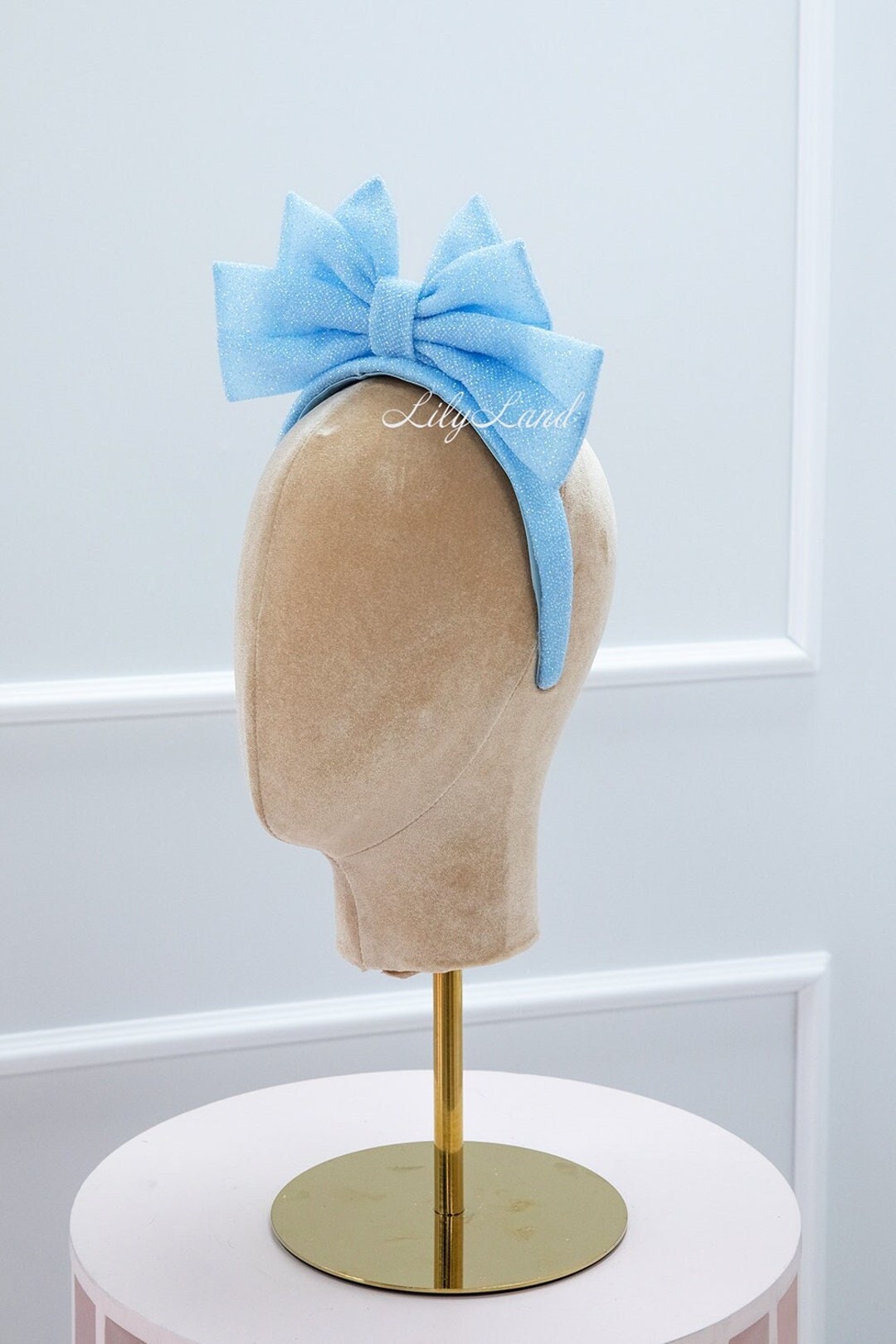 Blue Bow Girl Hair Hoop, Baby Birthday Gift, Prom Gown Accessories ...