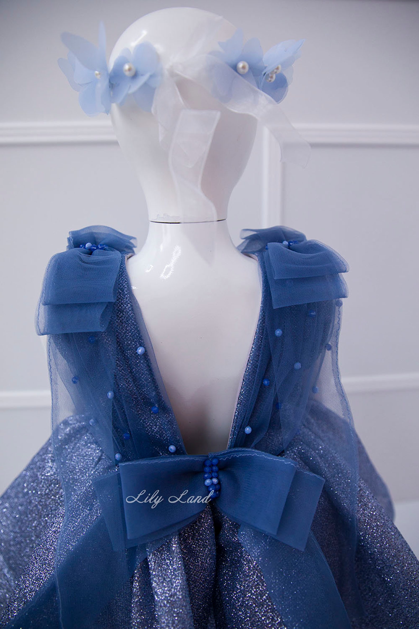 Blue Glitter Birthday Party Baby Dress Infant Flower Girl - Etsy