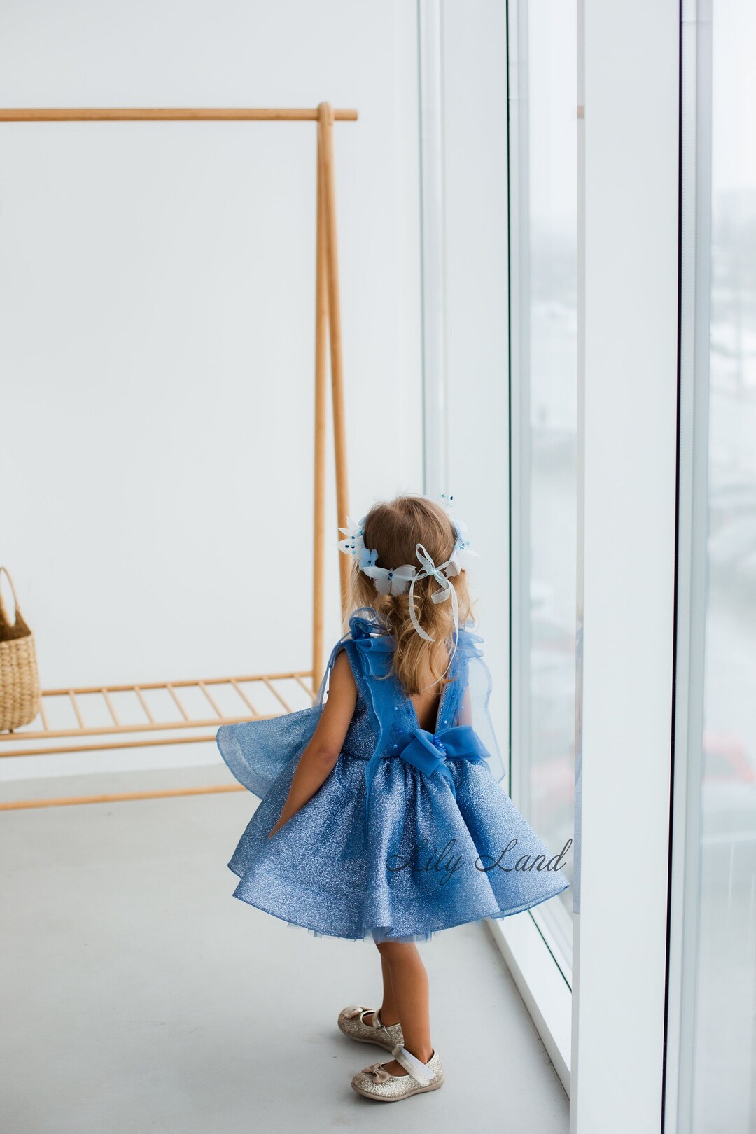 Blue Glitter Birthday Party Baby Dress, Infant Flower Girl Dress ...