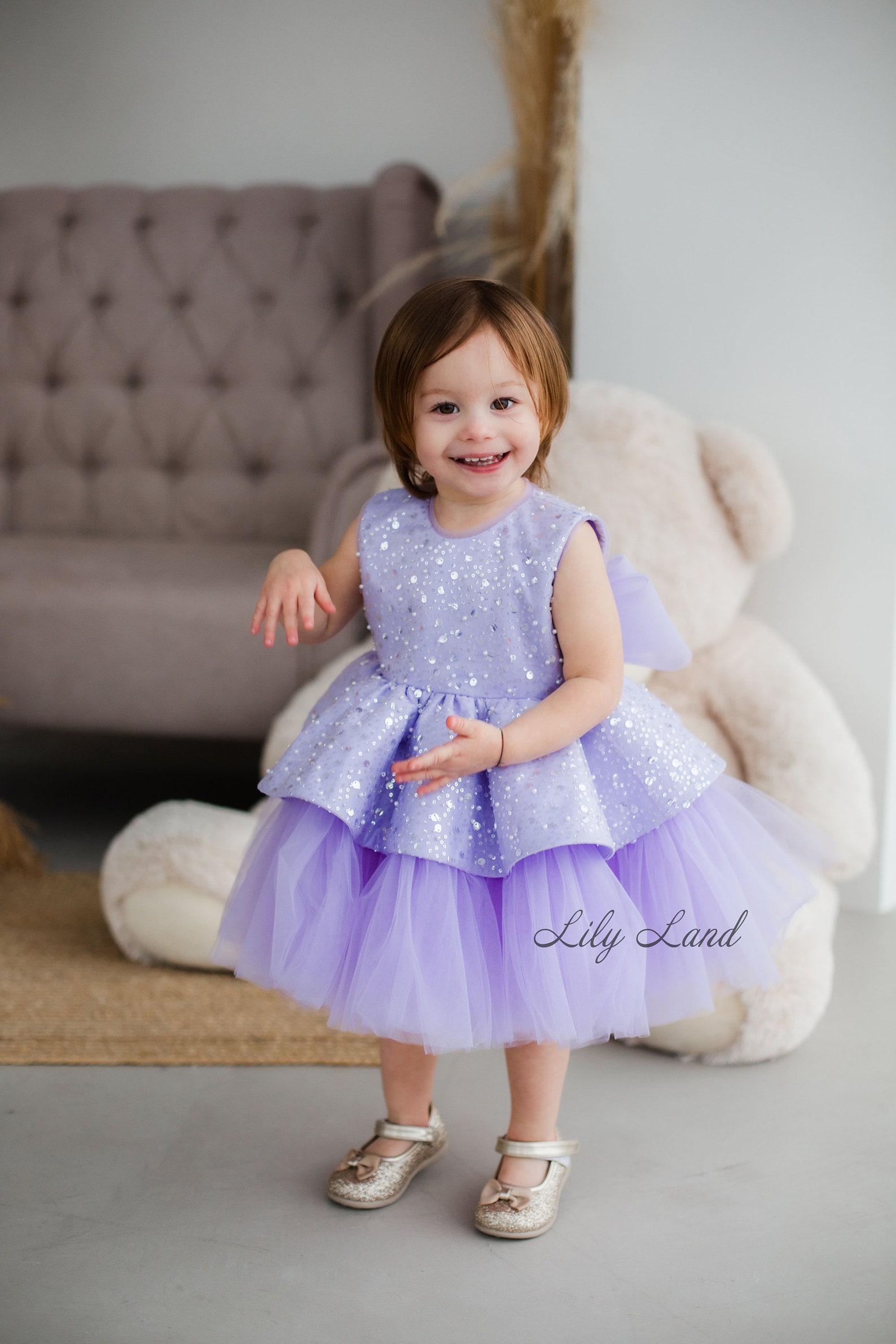 Lilac First Birthday Baby Girl Dress, Tutu and Tulle Toddler Party Baby ...