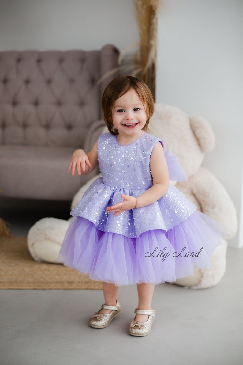 Lilac First Birthday Baby Girl Dress Tutu and Tulle Toddler - Etsy