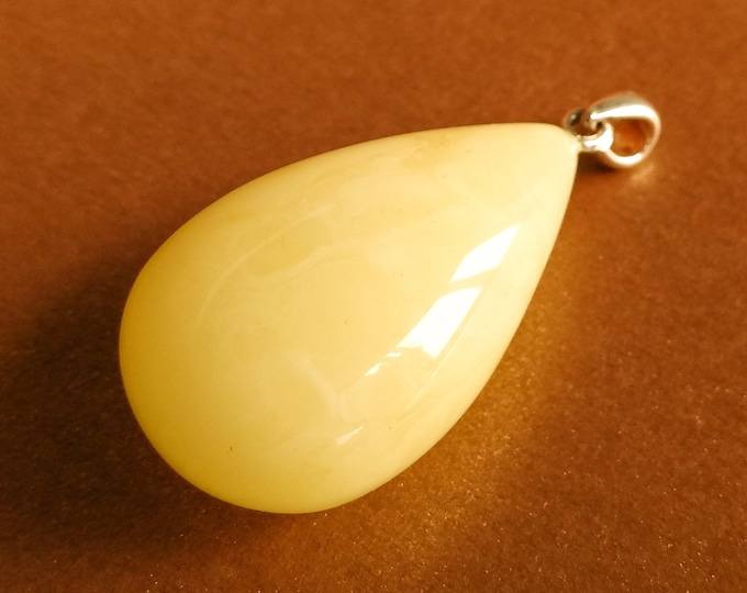 Natural Raw Amber Bright White Color Drop Pendant With - Etsy