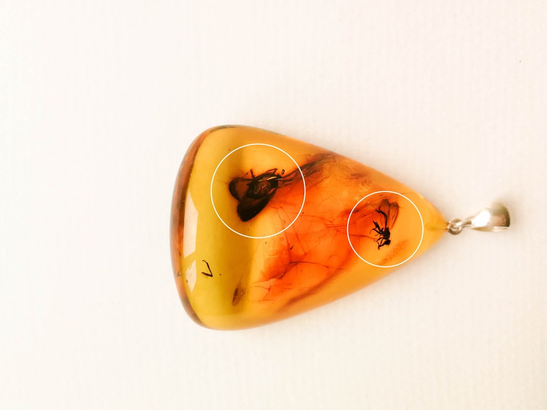 Unique Triangle Shape Natural Amber Light Yellow Color Pendant With ...