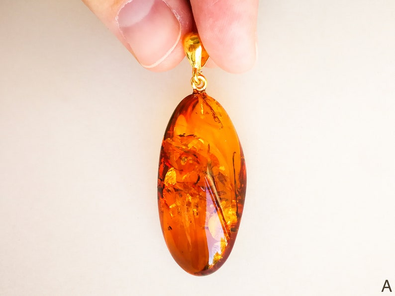 Natural Amber Twisted Unique Shape Pendant Bright Clear | Etsy