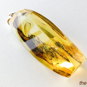 Natural Amber Dark Green Color Rectangle Shape Pendant, Large Natural ...