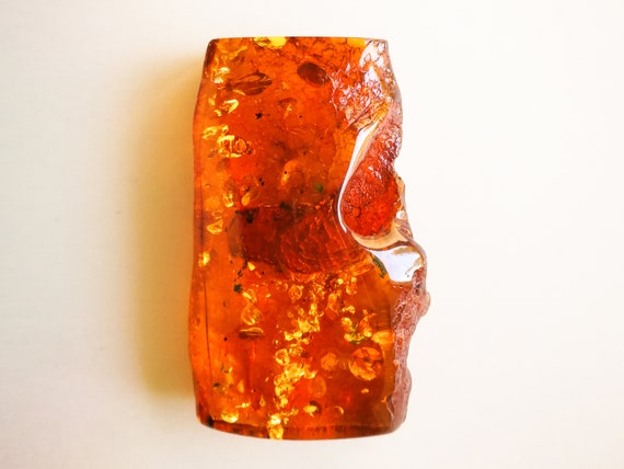 Dark Honey Amber Stone With Natural Hole & Stress Spangles - Etsy