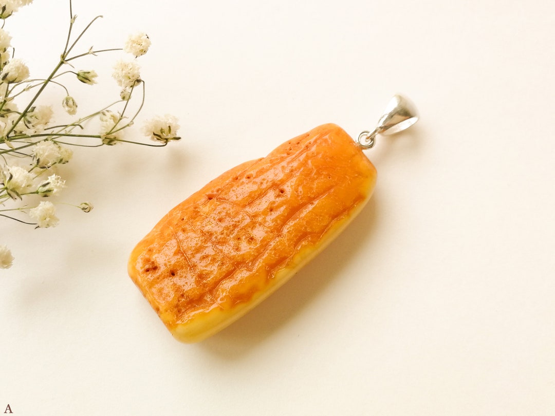 Raw Unheated Baltic Amber Rectangle Pendant Sterling Silver Clasp ...