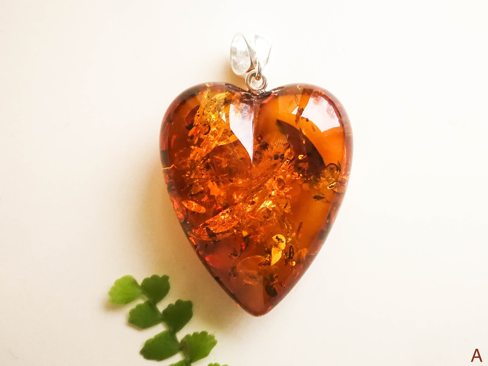 Natural Amber Shiny Light Cherry Color Heart Shaped Pendant - Etsy