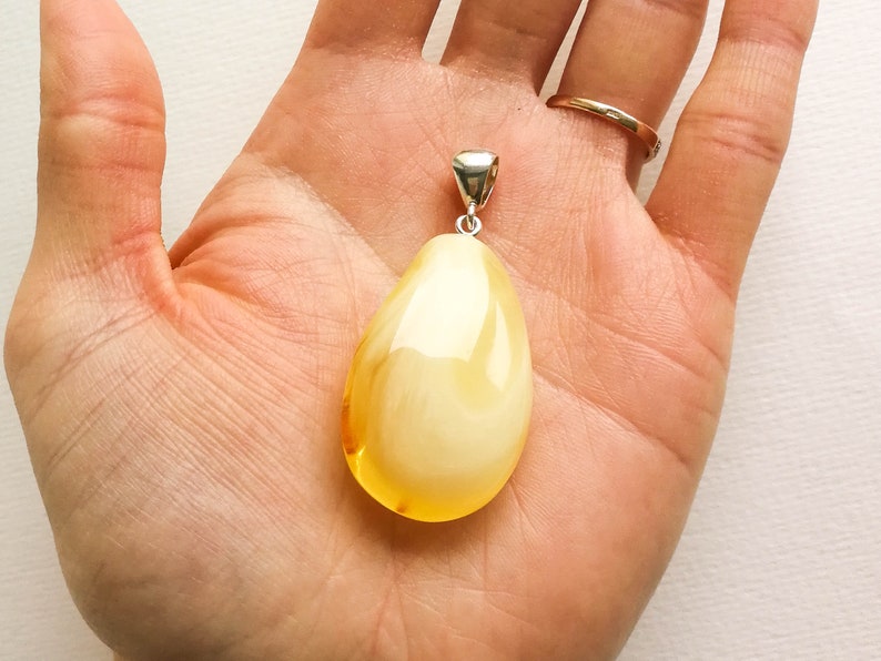 Super White Royal Amber Small Pendant Genuine Baltic Amber - Etsy