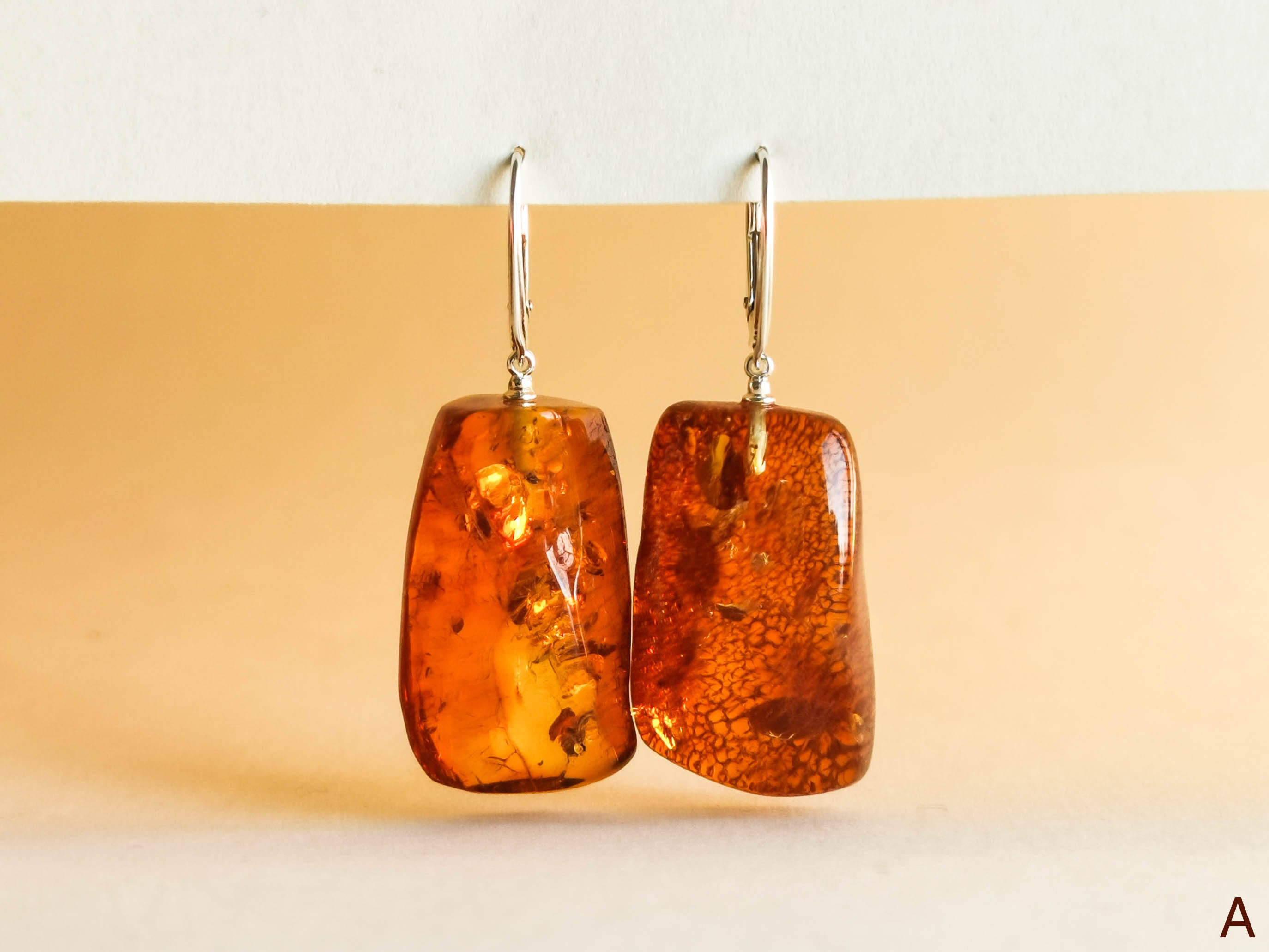 Very Large Natural Amber Classy Light Cognac Color Rectangle | Etsy