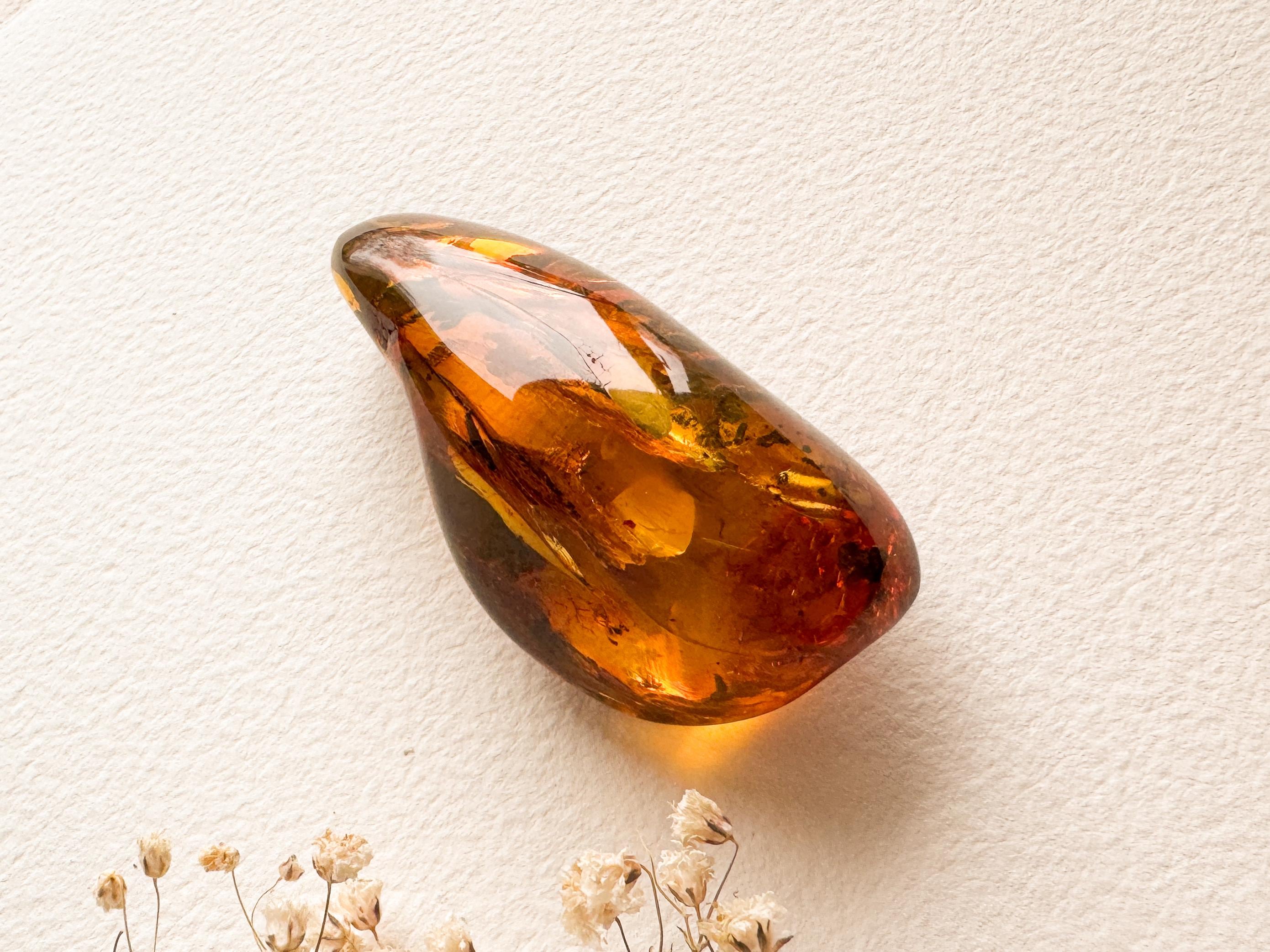 Cognac Color Genuine Amber Stone Souvenir, Orange Color Home Decor ...