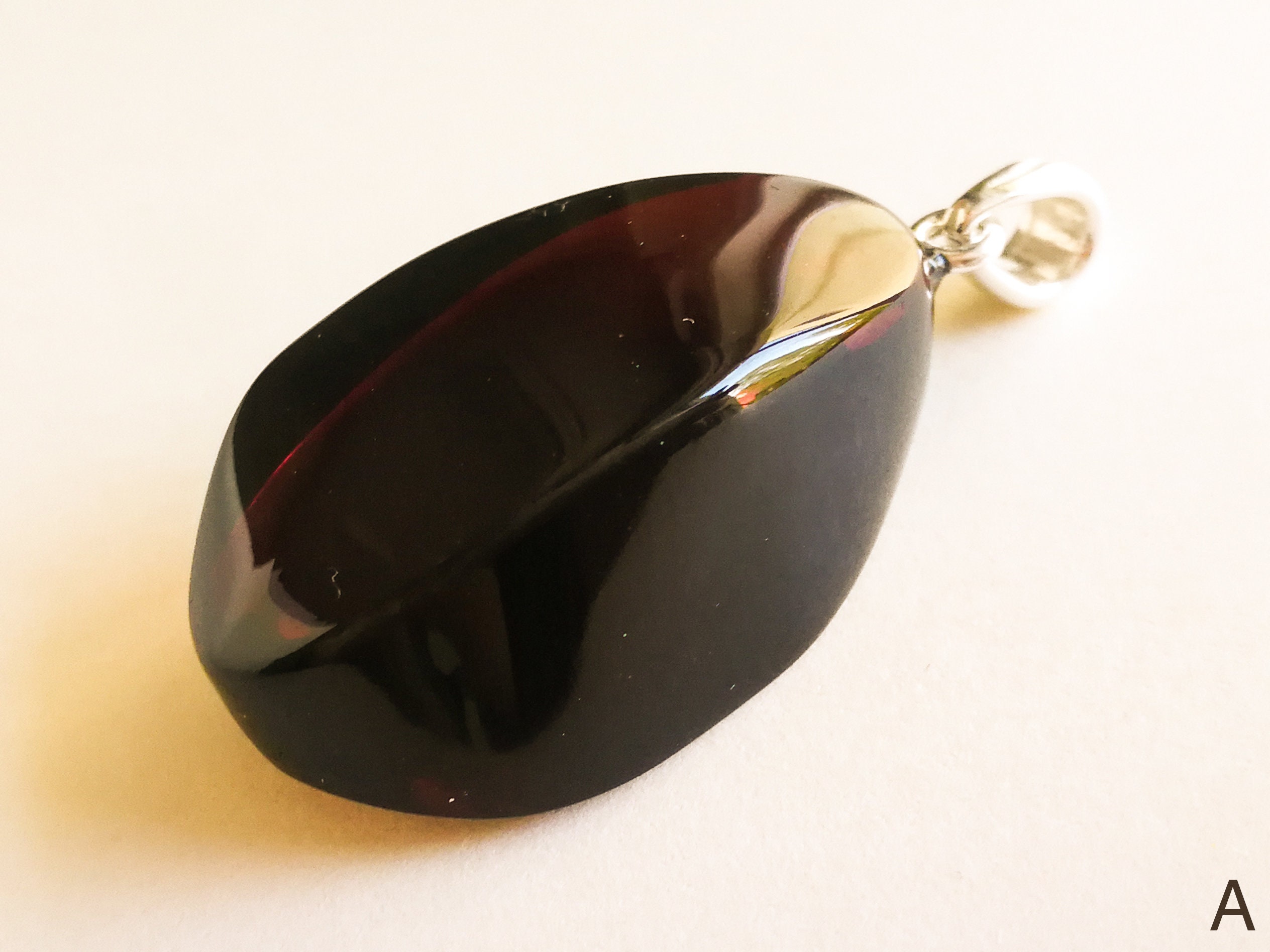 Elegant Royal Cherry Amber Pendant Twisted Leaf Original - Etsy