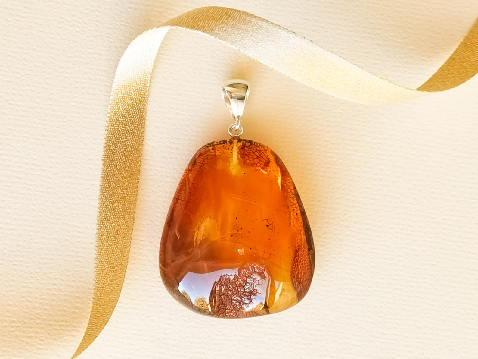 Golden Amber Large Pendant Drop Shape Amber Pendant Natural - Etsy