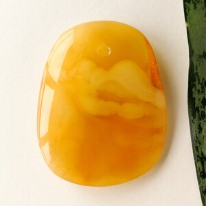 Unique royal white color natural amber rectangle pendant with | Etsy