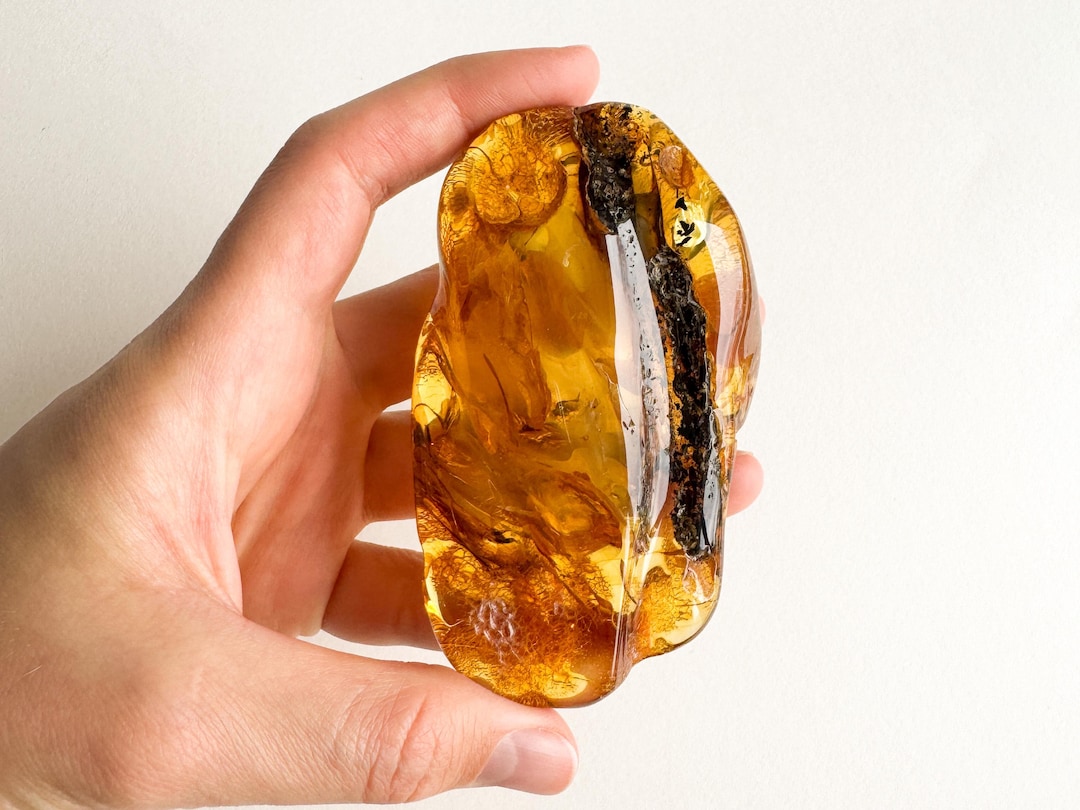Amber With Shiny Details Home Decoration, Large Amber Resin Souvenir ...