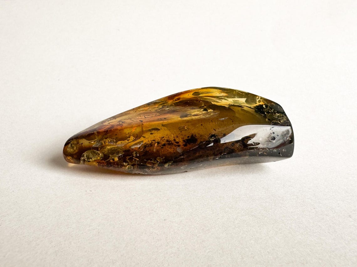 Big Amber Resin Triangle Souvenir for Harmony, Home Decor Genuine Amber ...