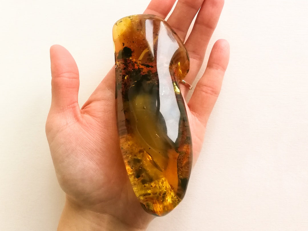Dark Green Tall Amber Souvenir, Natural Mineral Geographical Find,good ...