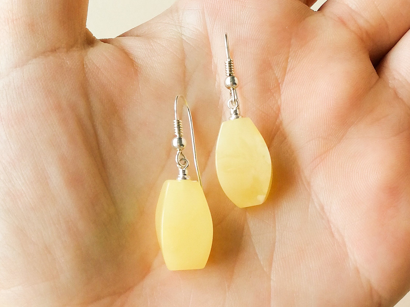 Rectangle Shape Natural Amber White Butterscotch Color | Etsy