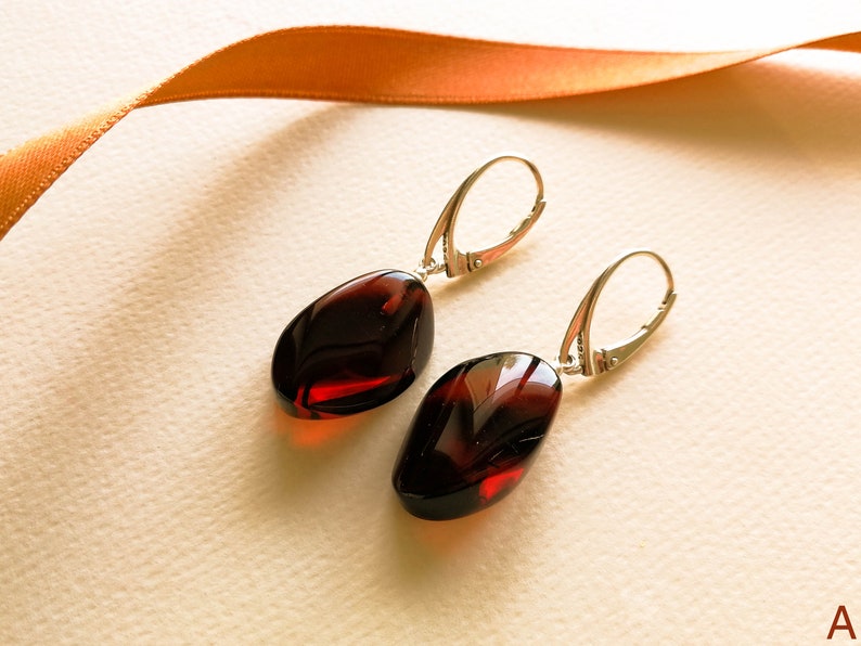 Luxurious Dark Red Amber Twisted Original Shape Medium Size - Etsy