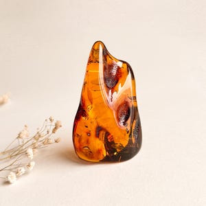 Unique Triangle Shape Bright Cognac Color Natural Amber Souvenir Stone ...