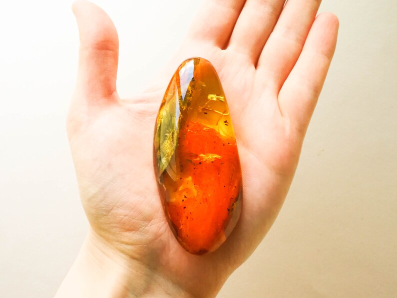 Large original oval shape natural amber resin souvenir dark | Etsy