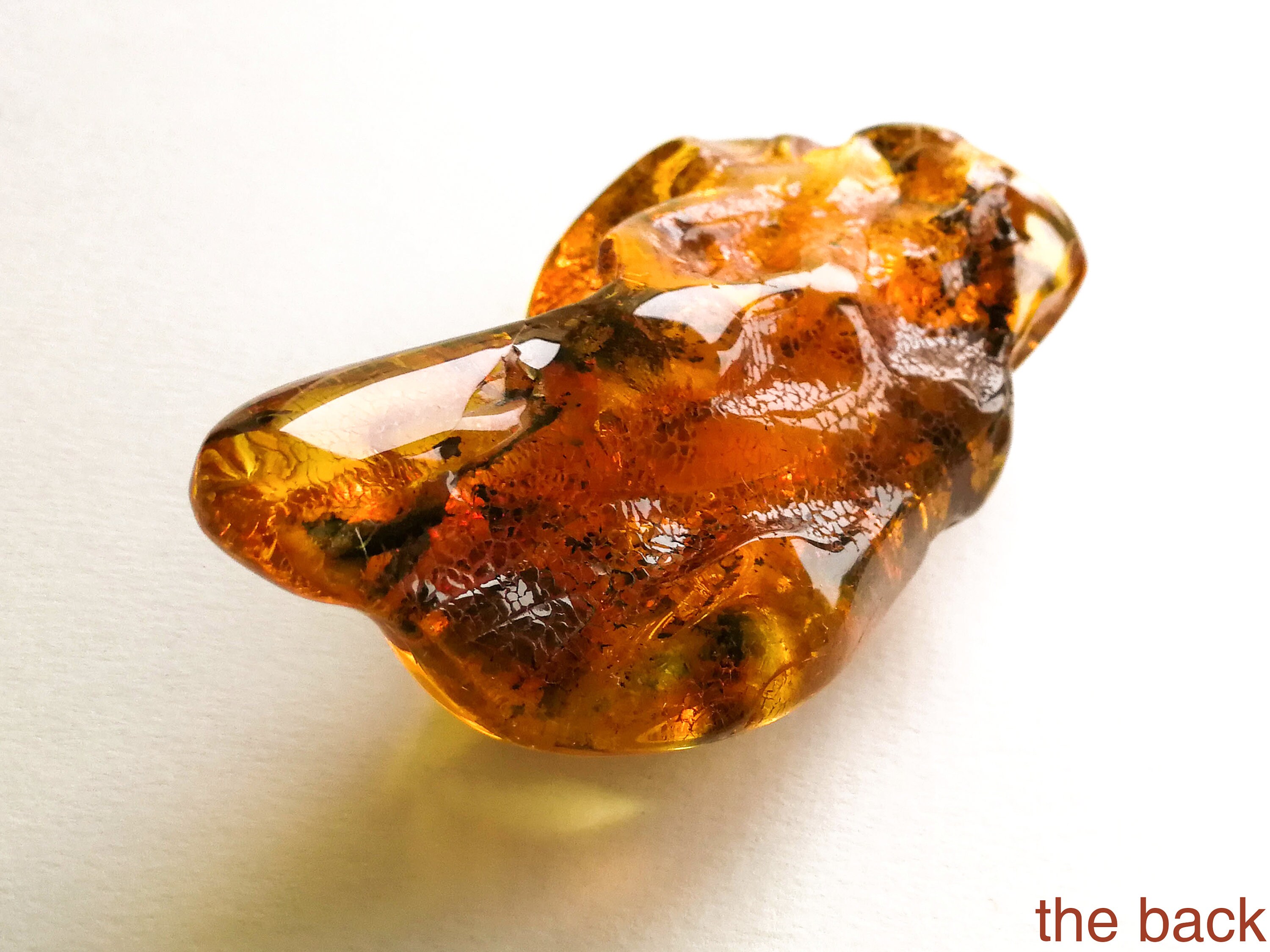 Cognac and Yellow Golden Amber Stone Souvenir With Skin, Original Oval ...