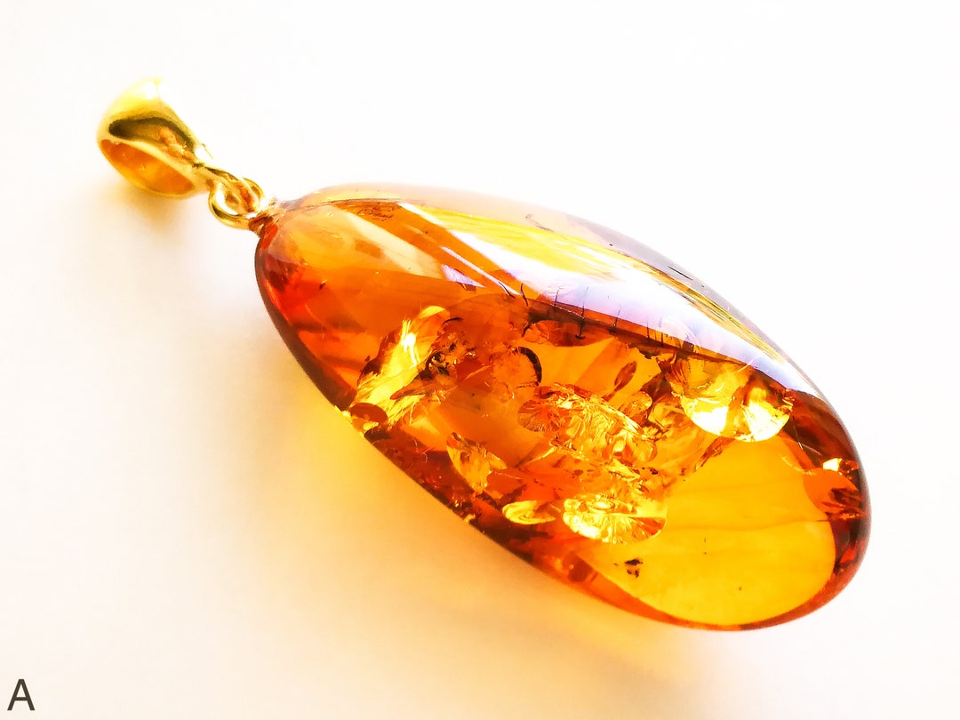 Natural Amber Twisted Unique Shape Pendant Bright Clear - Etsy