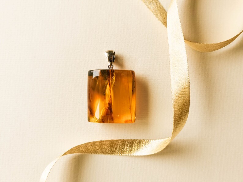 Natural Baltic Amber Cognac Color Unique Rectangle Shape - Etsy