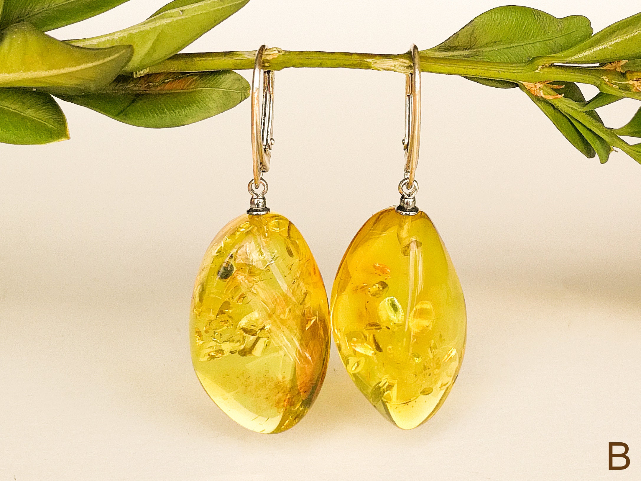 Natural Colombian Copal Green Color Medium Size Twisted Oval | Etsy