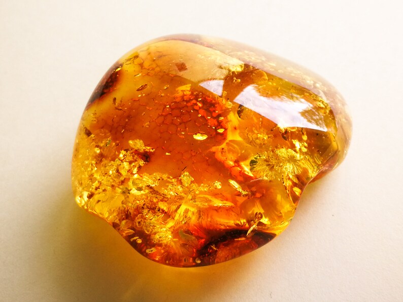 Cognac color genuine amber stone souvenir orange color home | Etsy