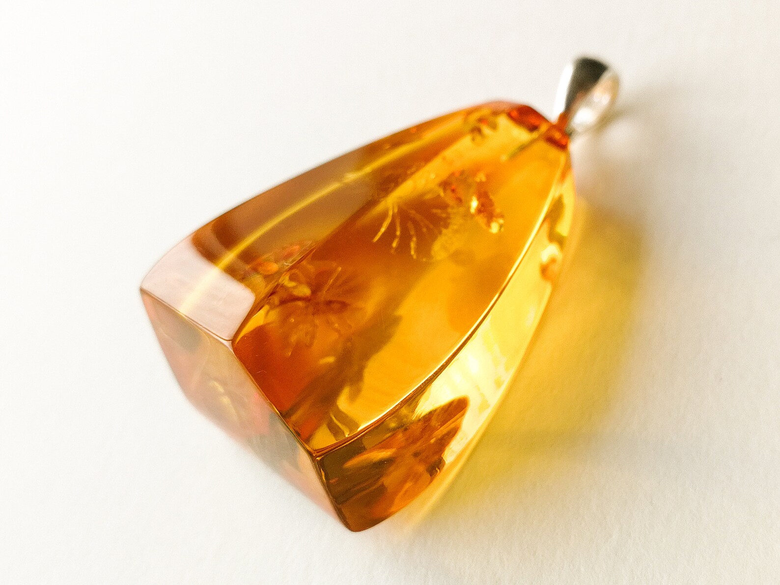 Natural Baltic amber cognac color unique rectangle shape | Etsy