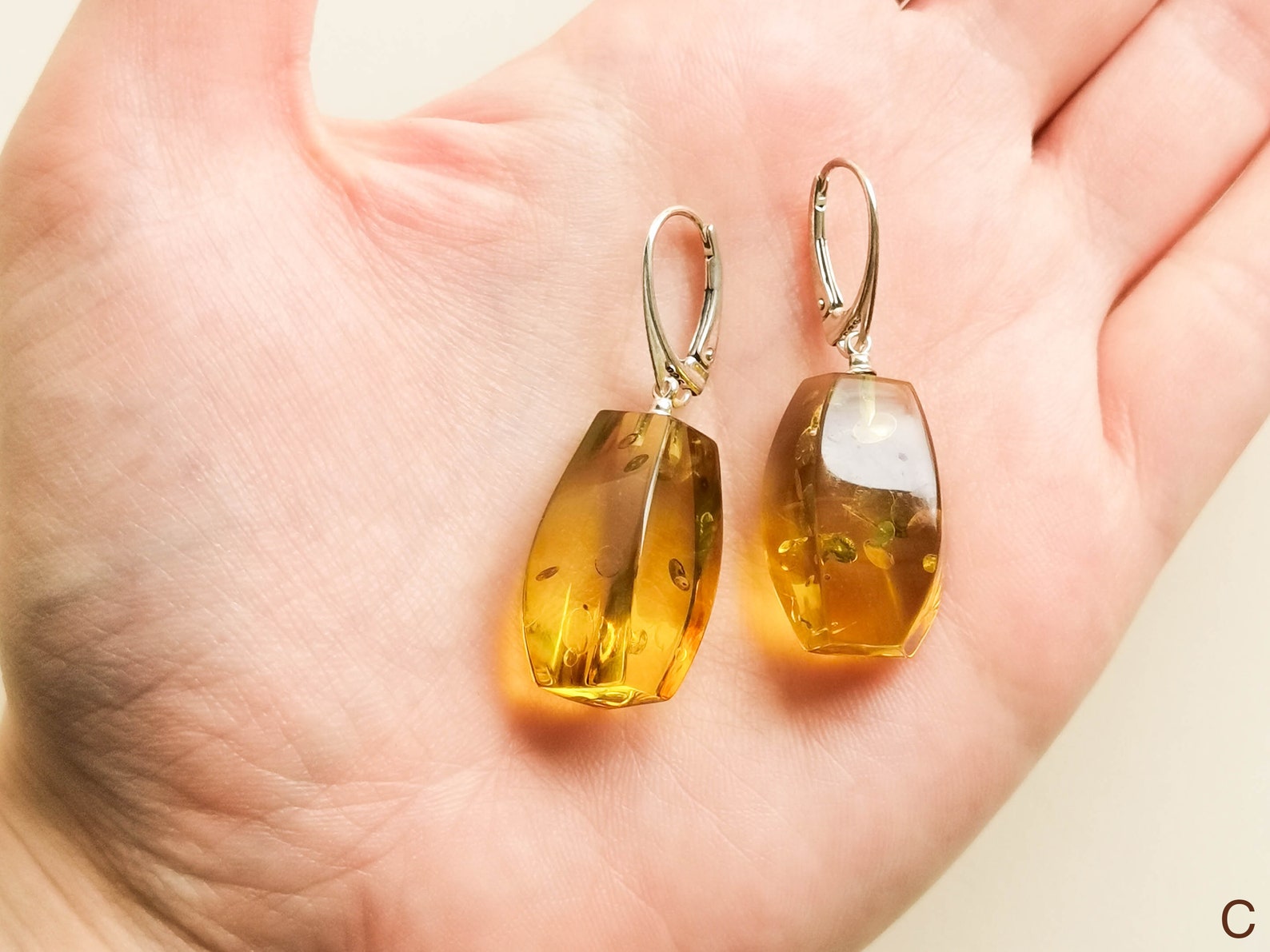 Natural Colombian Copal Light Green Color Small Rectangle - Etsy