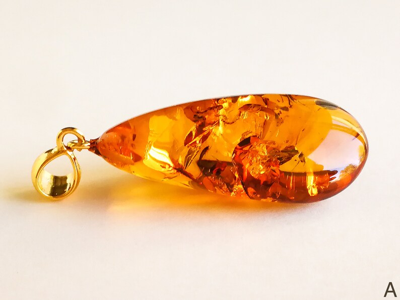 Natural Amber Twisted Unique Shape Pendant Bright Clear | Etsy